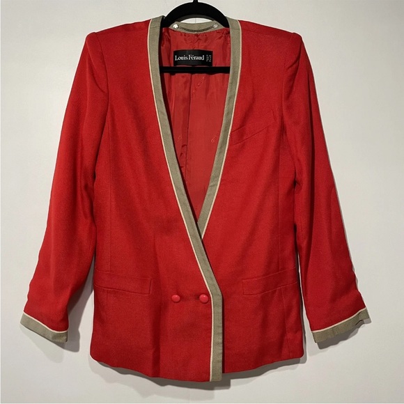 Louis Feraud | Jackets & Coats | Louis Feraud Blazer Jacket Size 4 Red ...